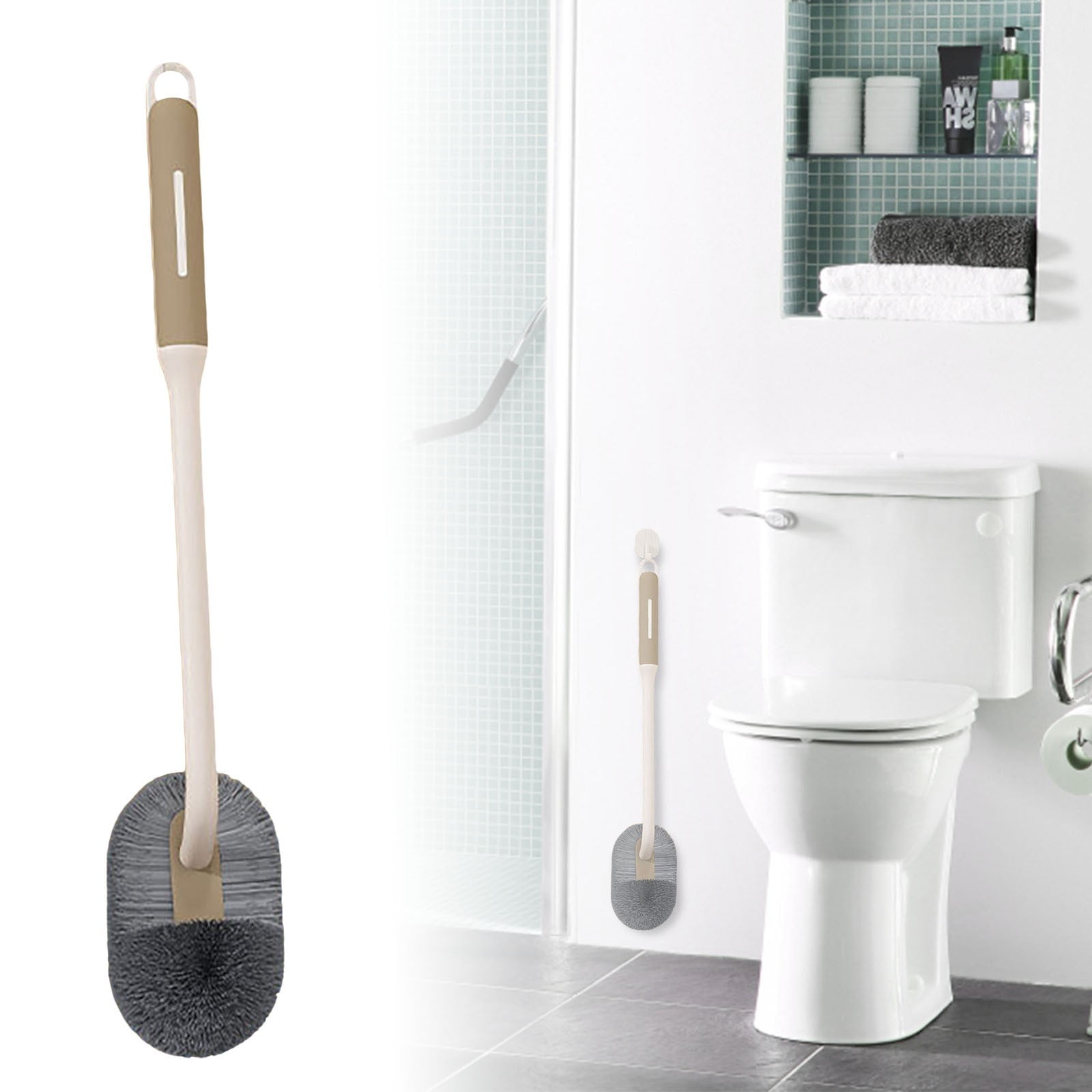 Bathroom Products Toilet Cleaning Brush with Wall Mount Long-Handle ...