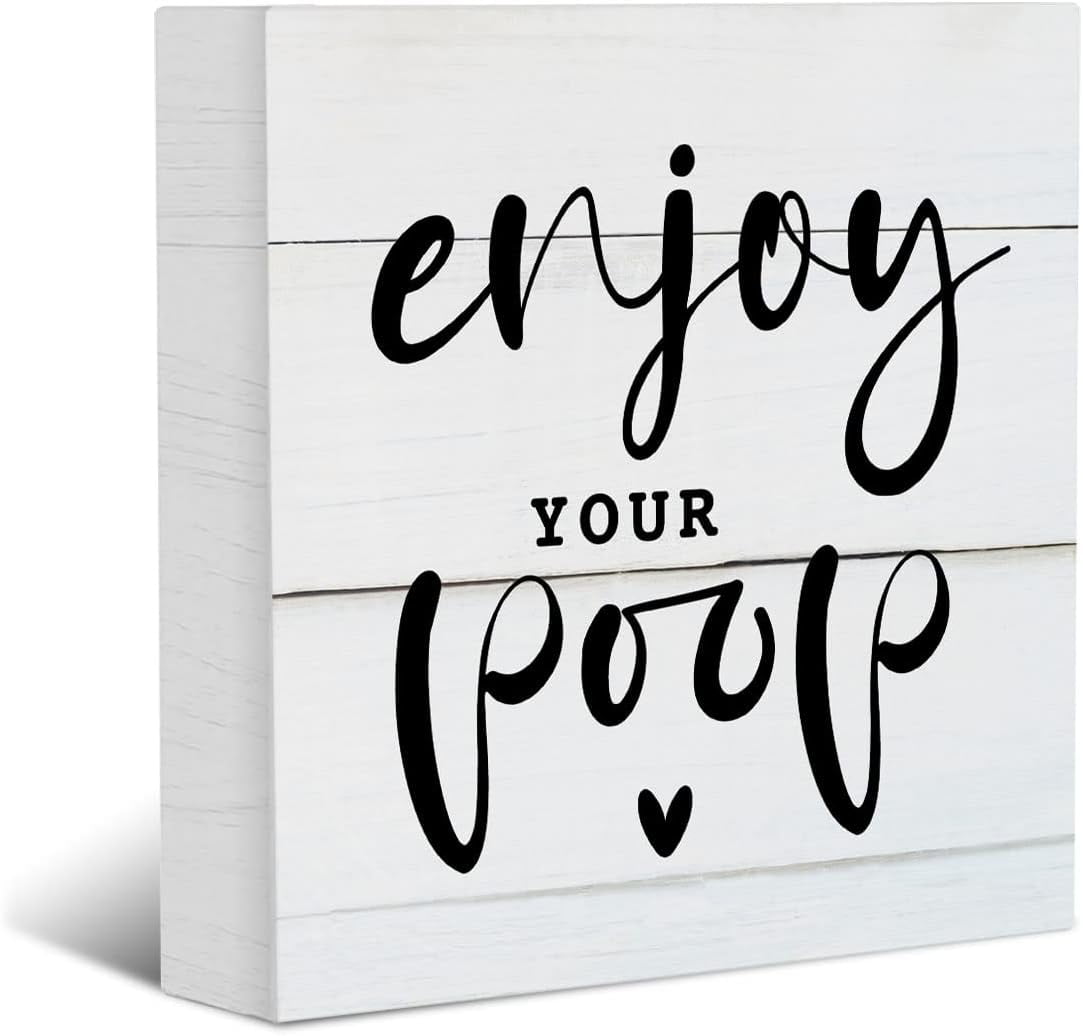Bathroom Quote Rustic Wooden Box Sign,Bathroom Decor,Farmhouse Home ...