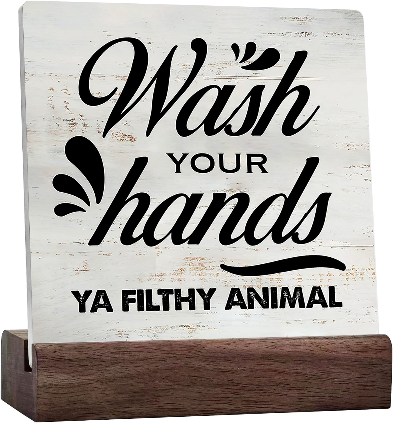 Bathroom Quote Wash Your Hands Filthy Animal Sign Rustic Ceramic Table ...