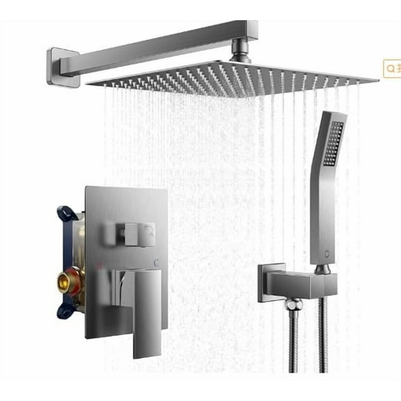 Swcorp SP-AZ078BS Aura 2-Jetted Shower Panel with Heavy Rain Shower ...