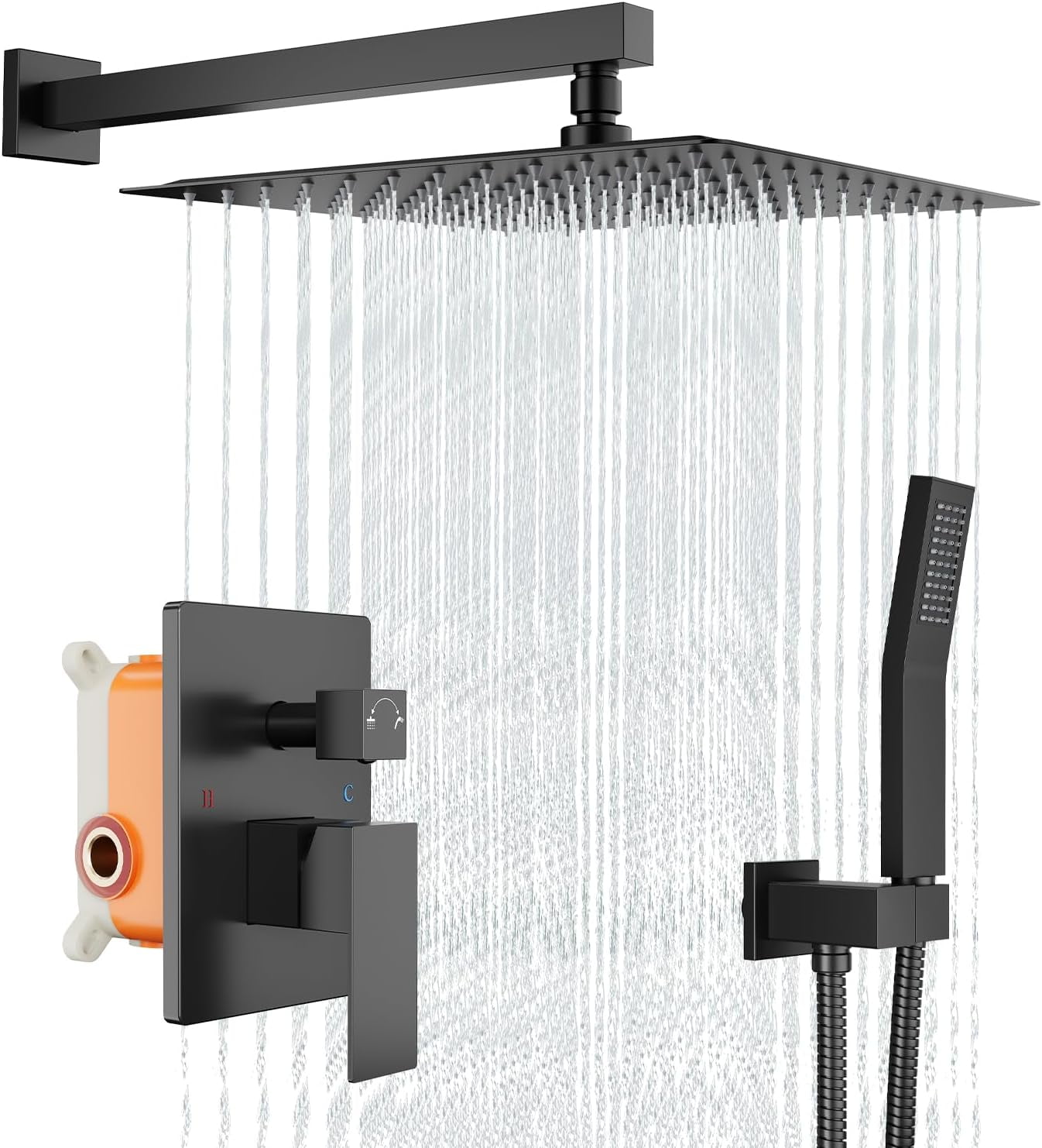 Bathroom Rain Shower Combo Set,Modern Rain Shower System Including Rain ...