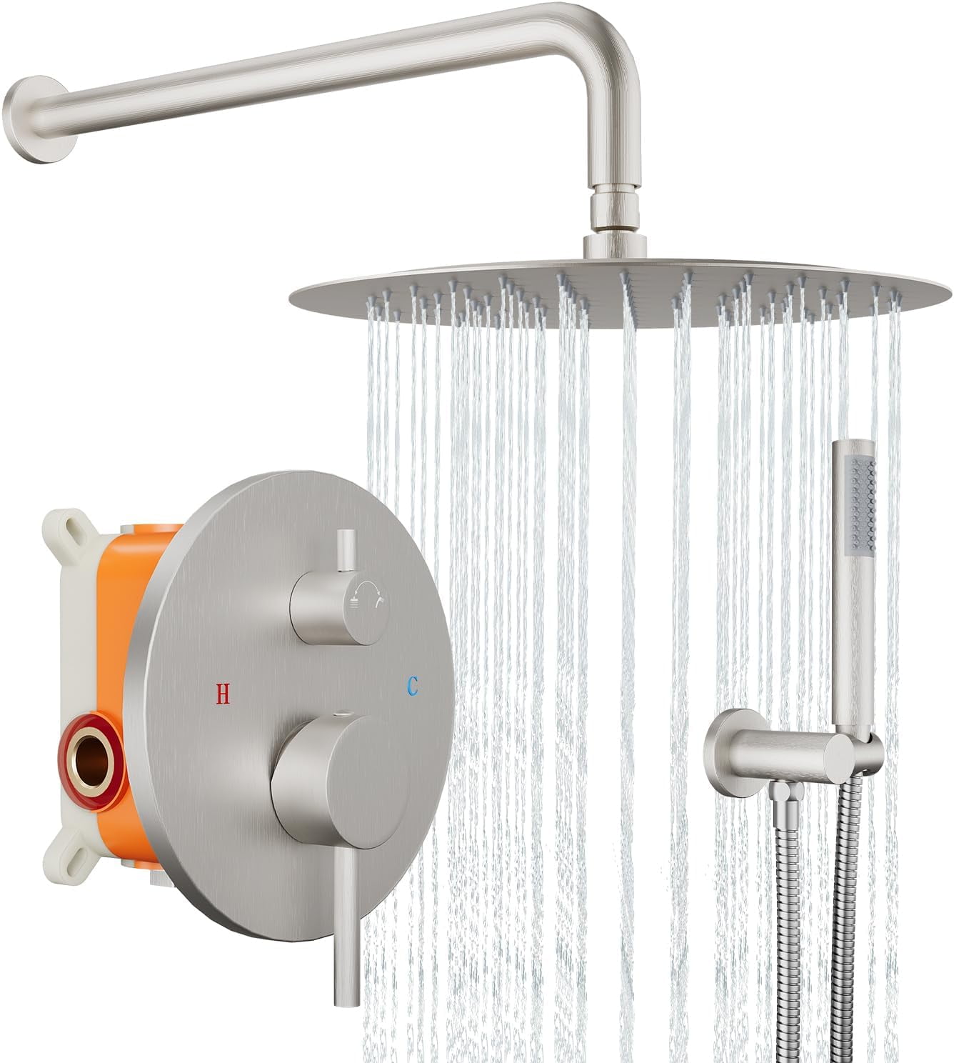 Bathroom Rain Shower Combo Set,Modern Rain Shower System Including Rain ...