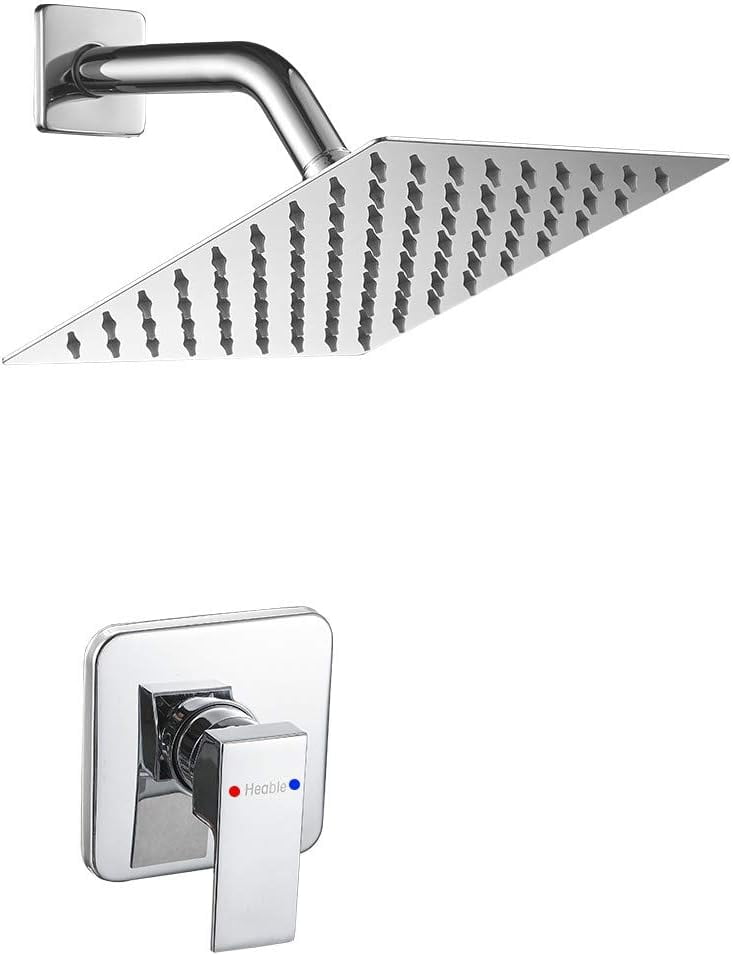 Bathroom Rain Shower Set with Single Function Shower Trim Kit, Rough-in ...