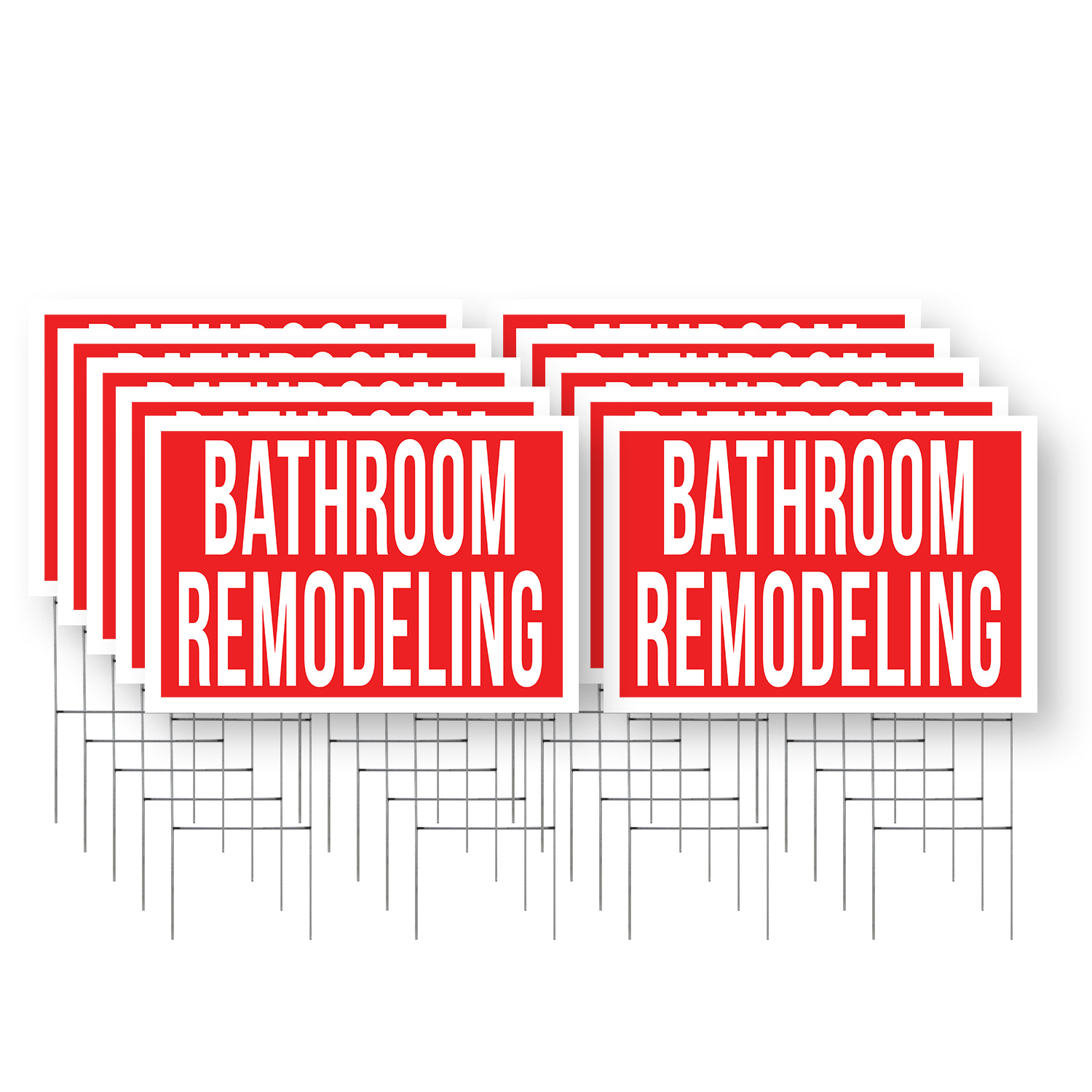 Bathroom Remodeling Yard Sign 10 Pack of 24 Inch x 36 Inch Double Sided ...