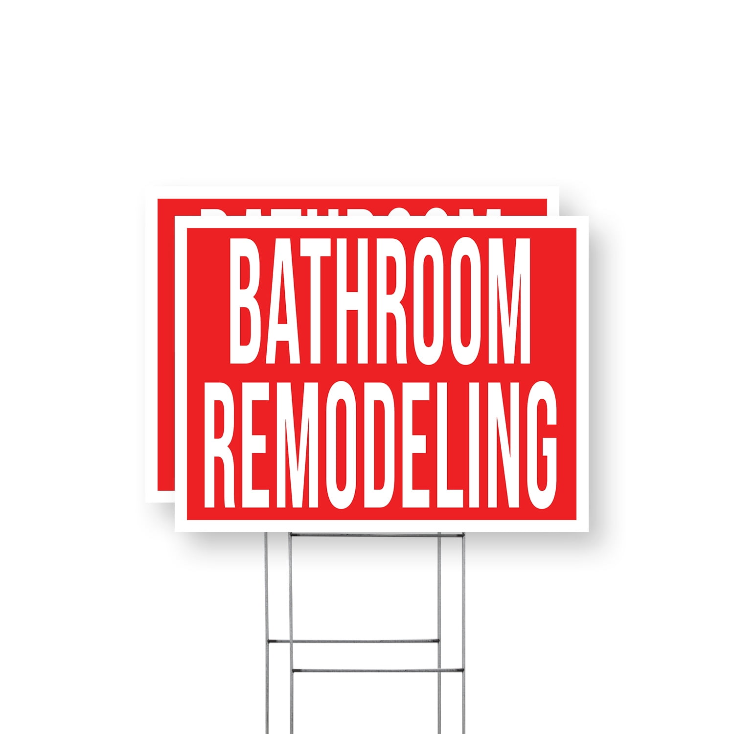Bathroom Remodeling Yard Sign 2 Pack of 12 Inch x 16 Inch Double Sided ...
