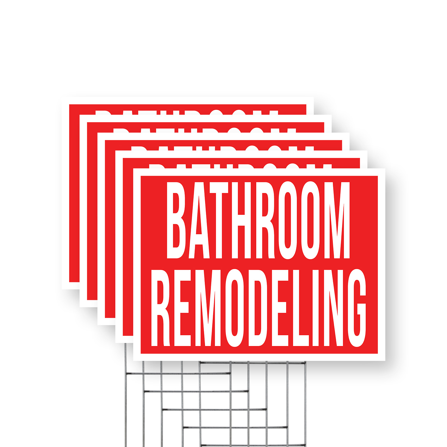 Bathroom Remodeling Yard Sign 5 Pack of 18 Inch x 24 Inch Double Sided ...