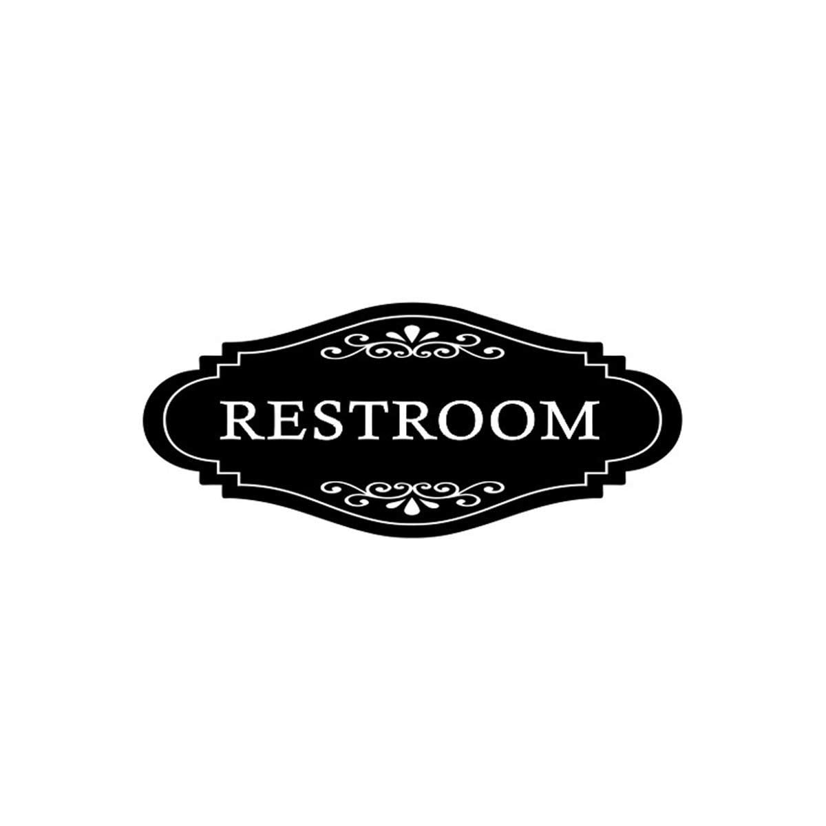 Bathroom Restroom Sign, Acrylic Self-Adhesive Door or Wall Sign Name ...