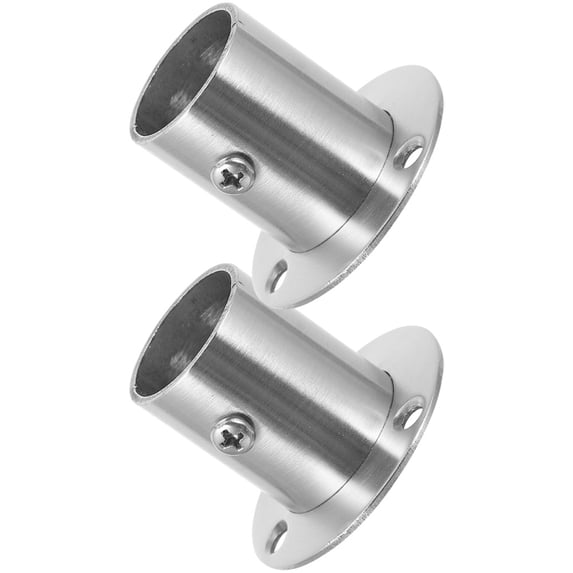 Bathroom Rod Holder Flange Mount Closet Pole Bracket Socket Bar Counter ...