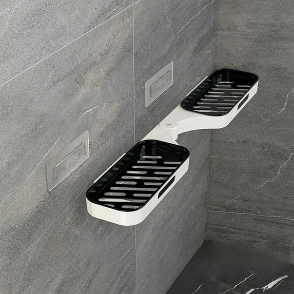 Bathroom Rotating Shelf, No Punch Wall Mounted Organizer, 90/180 Degree ...