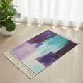 Bathroom Rug 2'x 3', Purple Turquoise Woven Cotton Washable Rug with ...