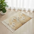 Bathroom Rug 2'x 3', White Dandelion Woven Cotton Washable Rug with ...
