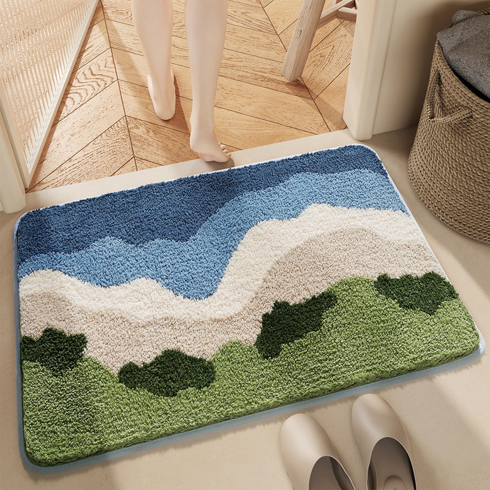 Bathroom Rug Mat 40x60cm Extra Soft Absorbent Microfiber, Non-Slip TPR ...