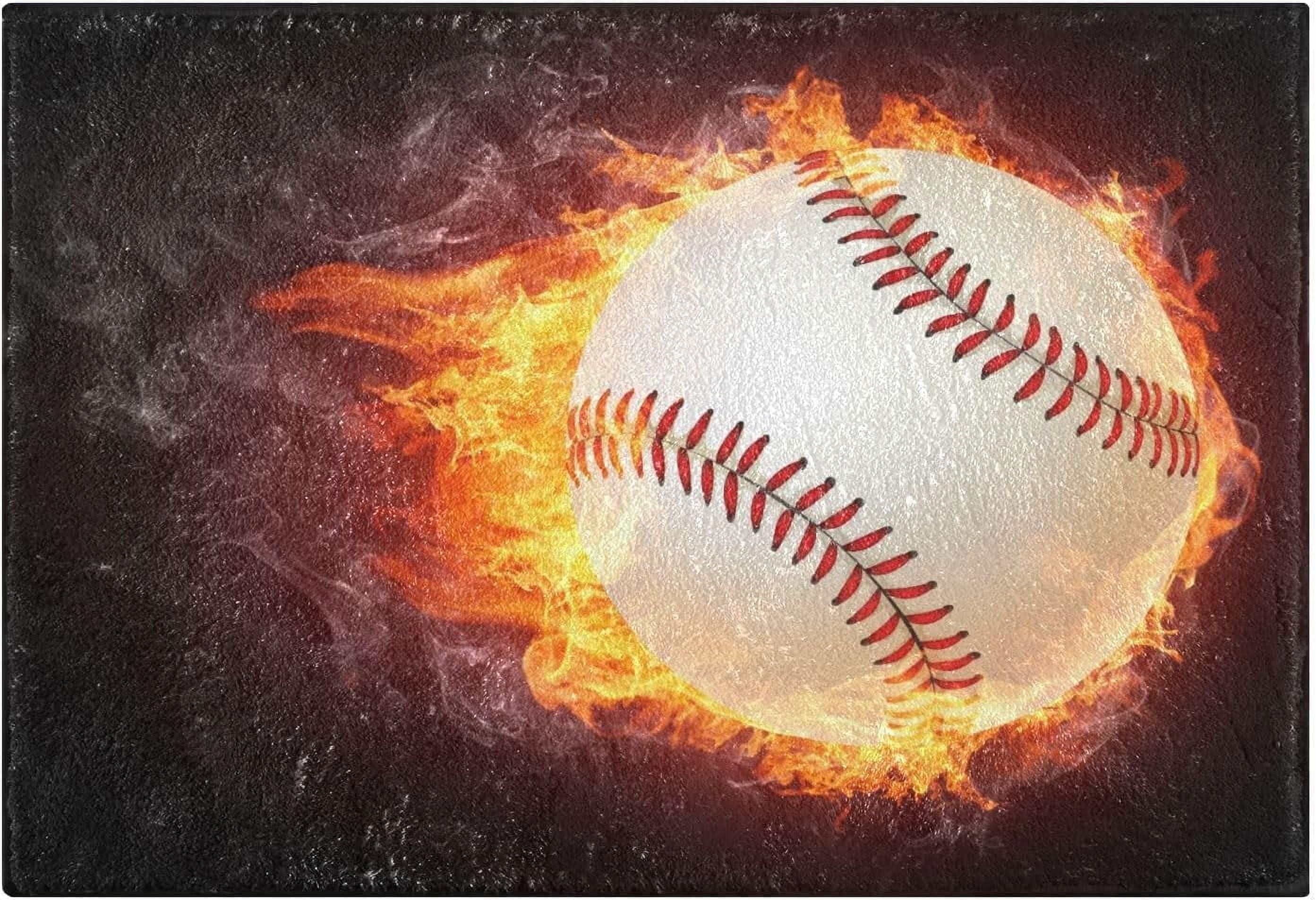 Bathroom Rug Mat Baseball Ball Bath Mat Super Soft Absorbent Plush ...