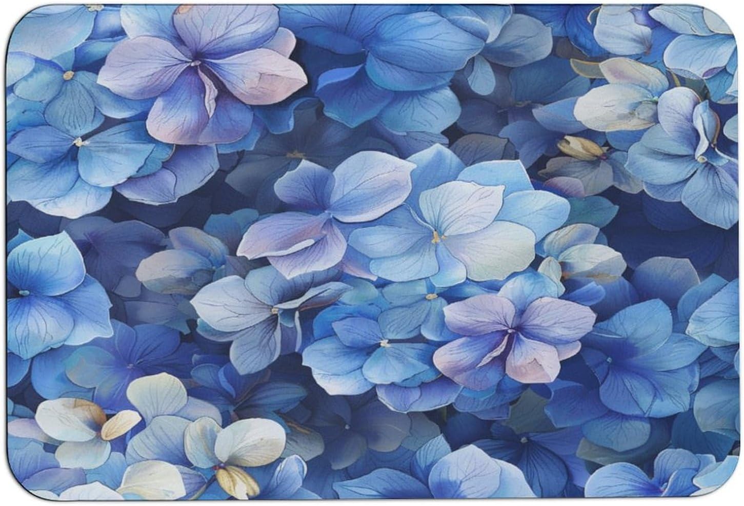Bathroom Rug Mat Blue Hydrangea Flowers Shower Rug Spring Summer Floral ...