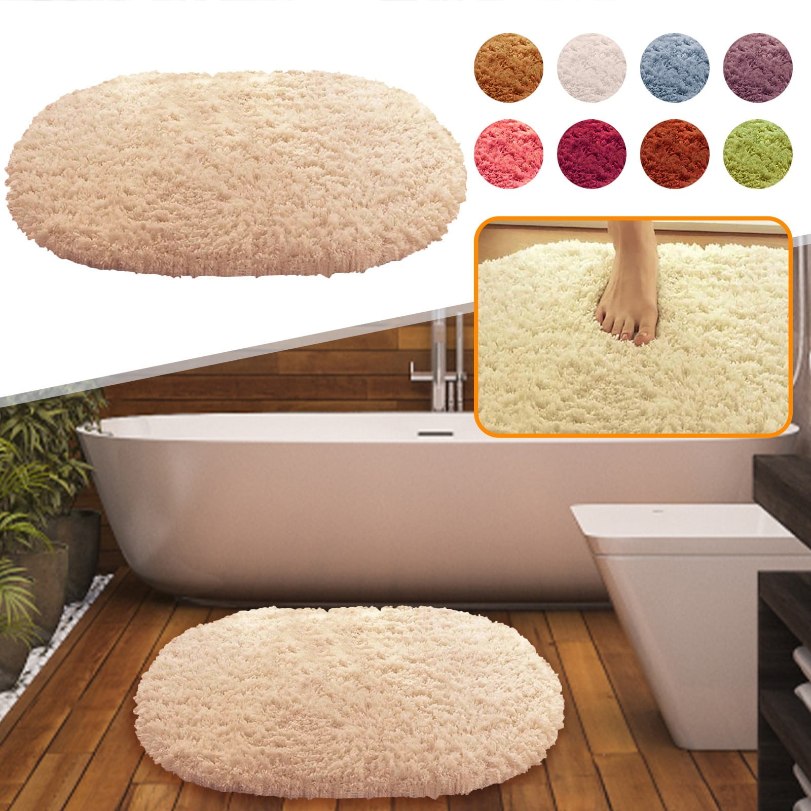 Bathroom Rug Mat, Extra Soft and Absorbent Microfiber Bath Rugs, Non ...