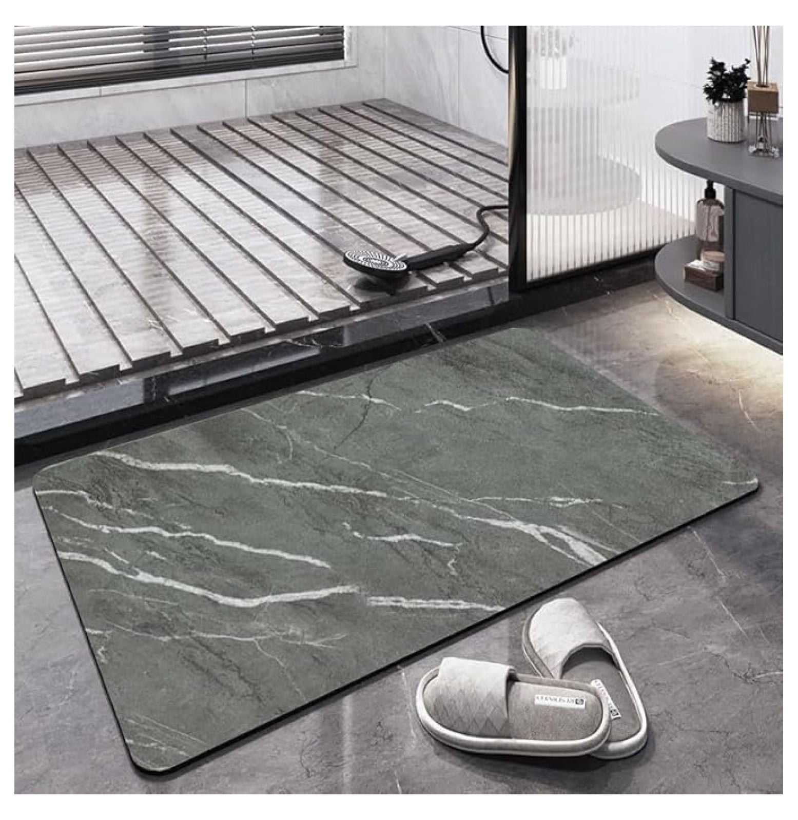 Bathroom Rug Mat Non Slip Quick Dry Bath Mat Washable Bathroom Floor ...