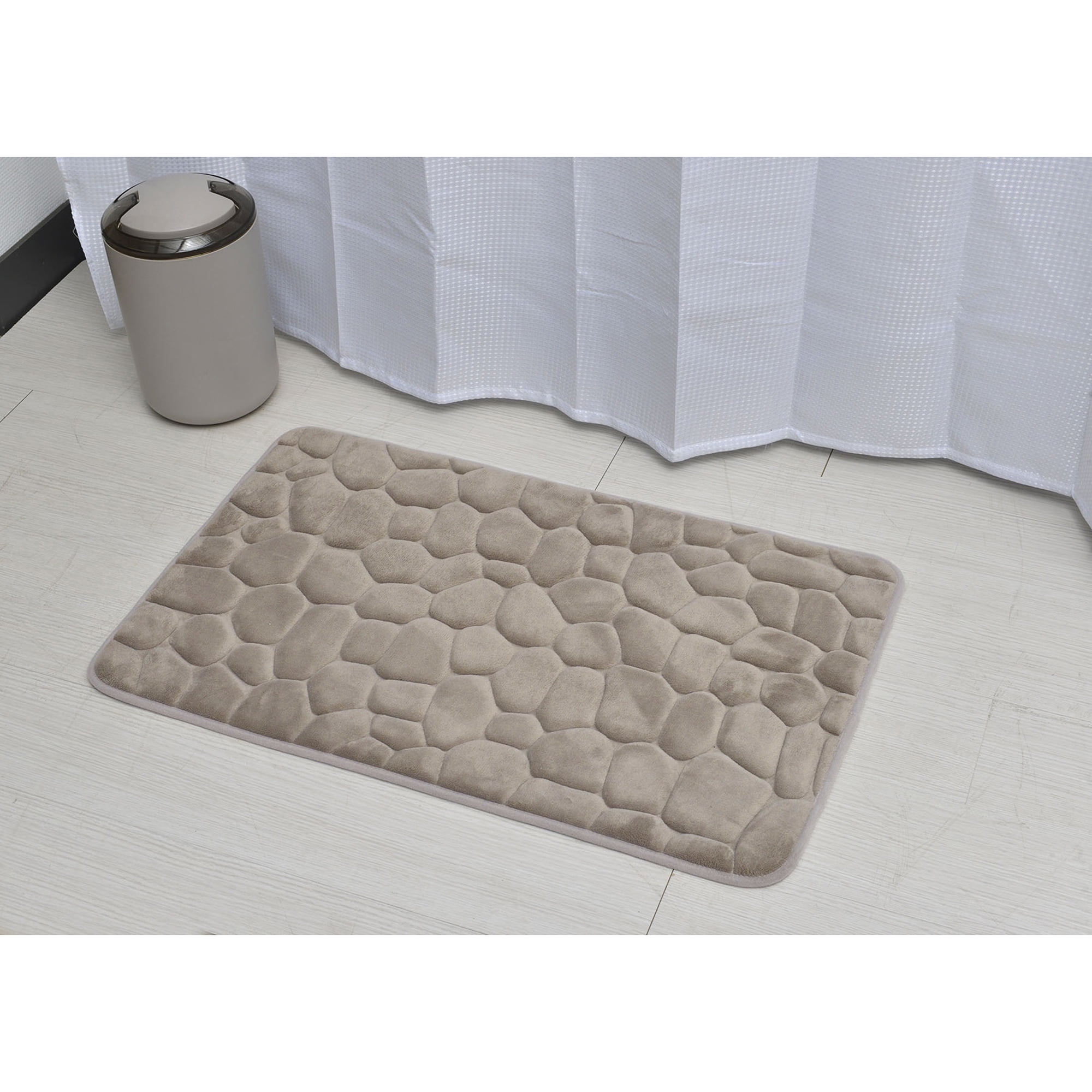 Bathroom Rug Memory Foam Mat 3D Pebble Taupe 32"L x 20"W - Walmart.com