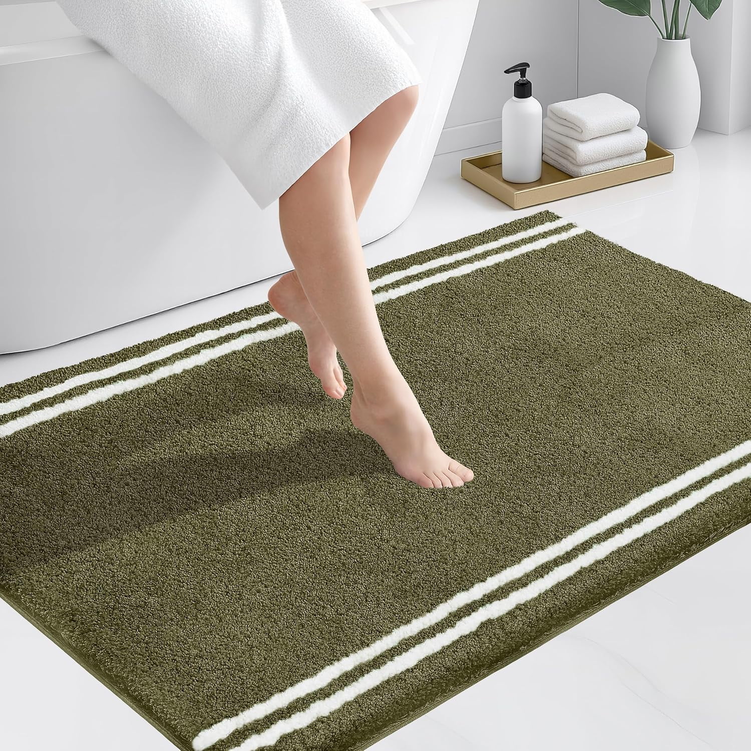 Bathroom Rug Non-Slip Machine Washable 30" x 46", Super Absorbent and ...