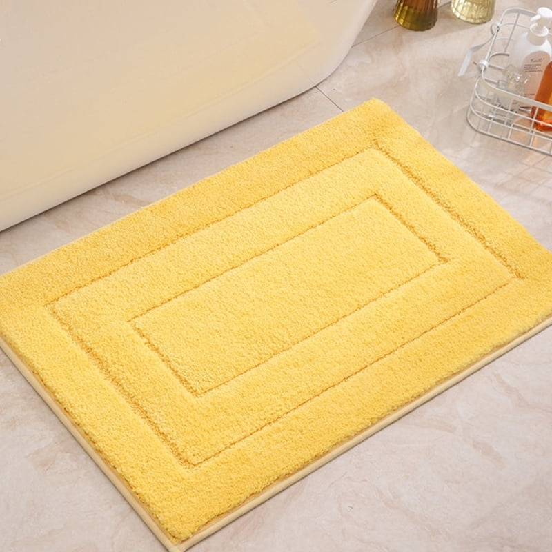 Bathroom Rug Non-Slip Yellow Soft Furry Microfiber Bath Mats 24"x16 ...