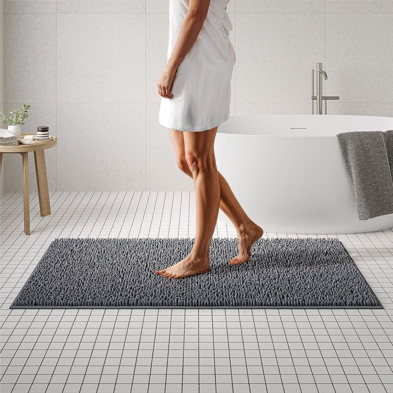 Mayshine Extra Large Chenille Bath Rug Runner, Non-Slip, Quick Dry ...