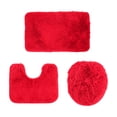 Bathroom Rug Set 3 Pieces Includes 2 Bath Rugs and 1 Toilet Lid Cover ...