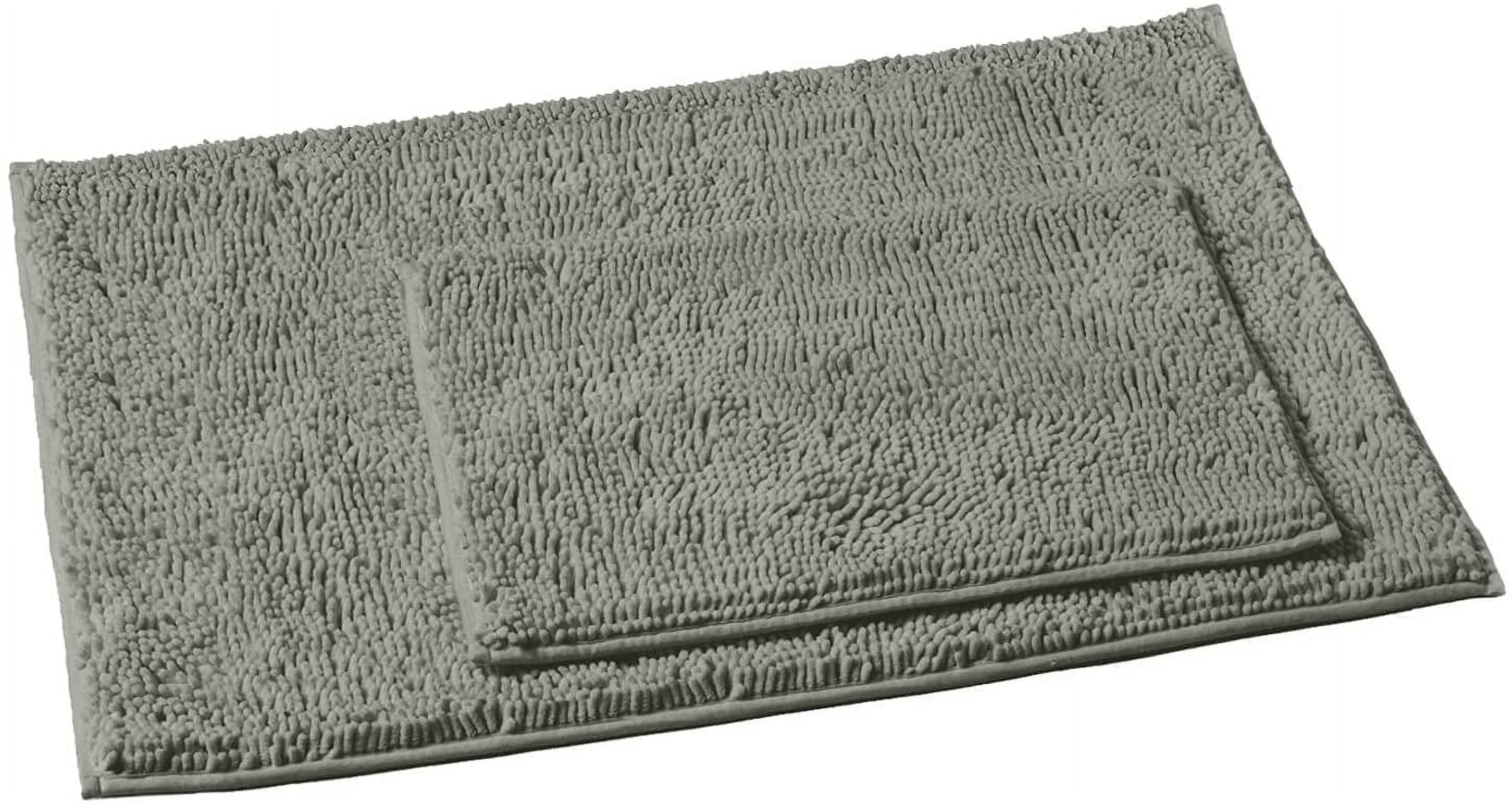 LuxUrux 2-Piece Bathroom Rug Set, Super Absorbent Gray Bath Mat, 1 ...