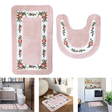 Somerset Home 100% Cotton Reversible Long Bath Rug - Rose - 24x60 ...