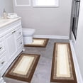 Bathroom Rug Sets 3 Piece, Absorbent Non-Slip Bath Mats Soft Shaggy ...