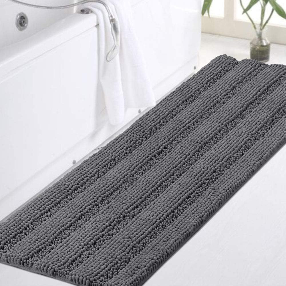 Bathroom Rug Strips Extra Long 47 x 17 Large Bath Mat Plush Fluffy ...