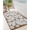 Bathroom Rugs 16x24, Boho White Leaf Bath Mat, Non Slip Washable ...