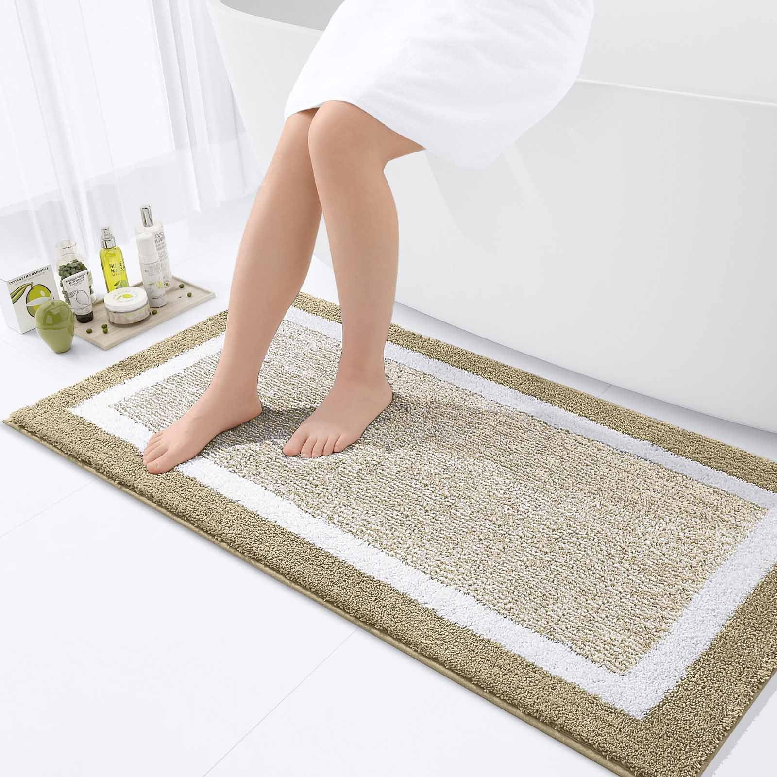 Bathroom Rugs 24x16, Extra Soft and Absorbent Microfiber Bath Mat, Non ...