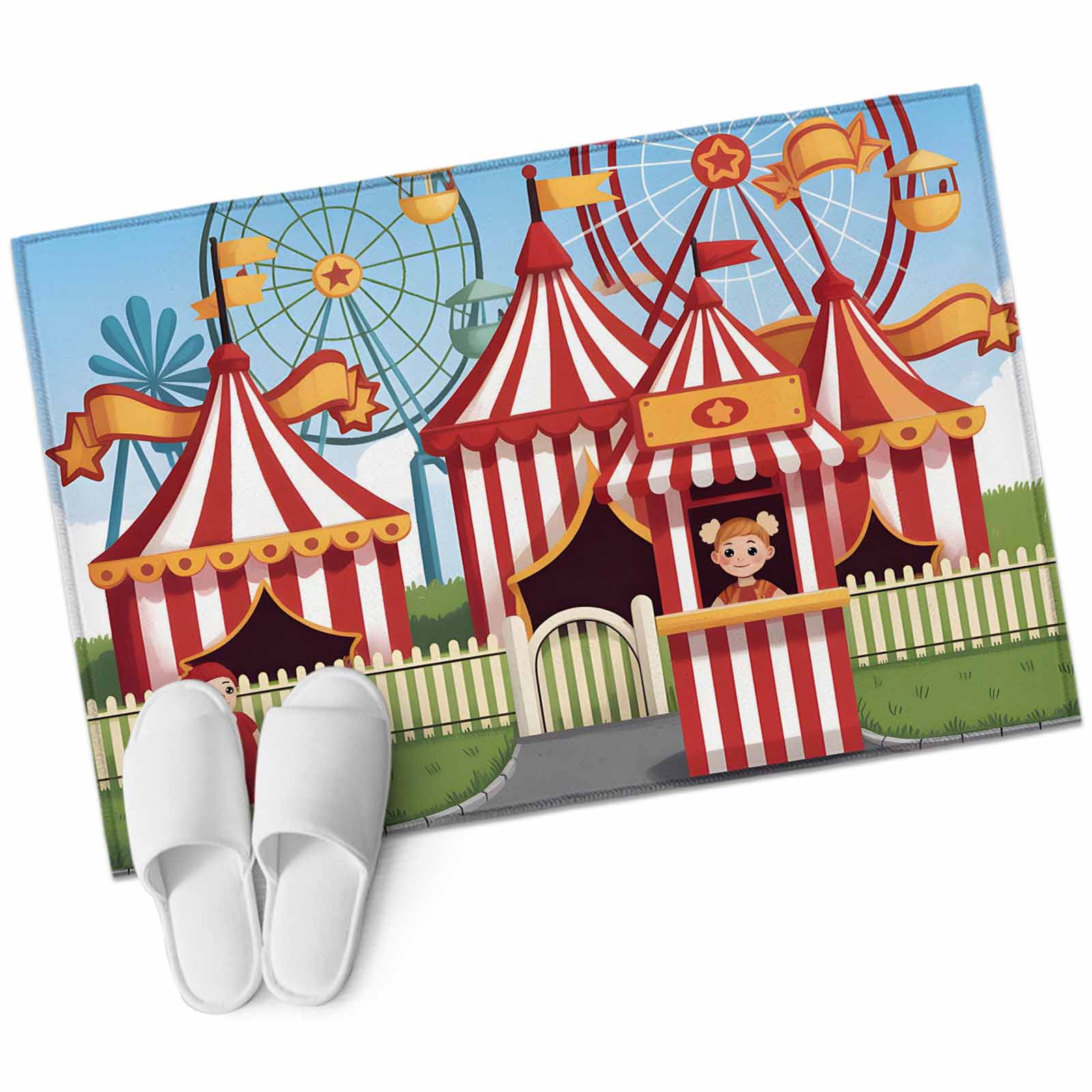 Bathroom Rugs 2x3 Ft, Amusement Park Non Slip Area Rugs for Kitchen ...