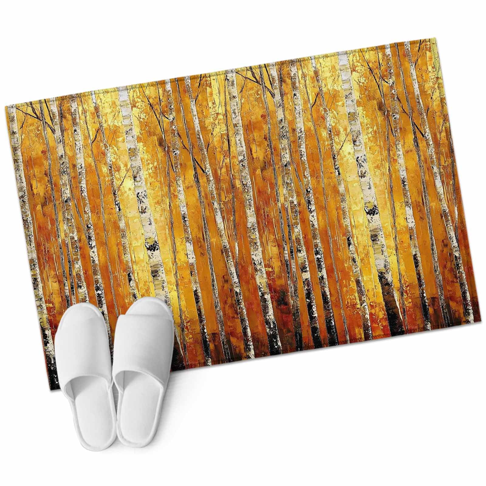 Bathroom Rugs 2x3 Ft, Autumn Branch Tree Non Slip Area Rugs for Kitchen ...