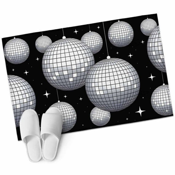 Bathroom Rugs 2x3 Ft, Black Grey Ball Non Slip Area Rugs for Kitchen ...