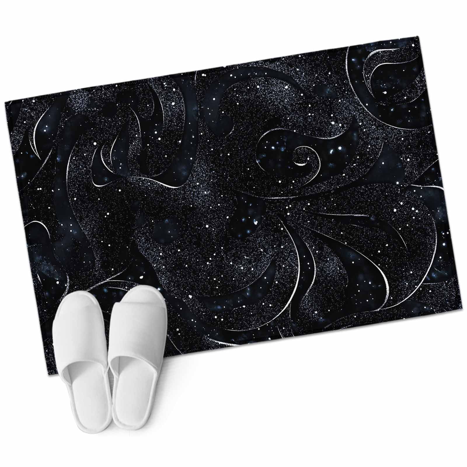Bathroom Rugs 2x3 Ft, Black Non Slip Area Rugs for Kitchen Bedroom ...