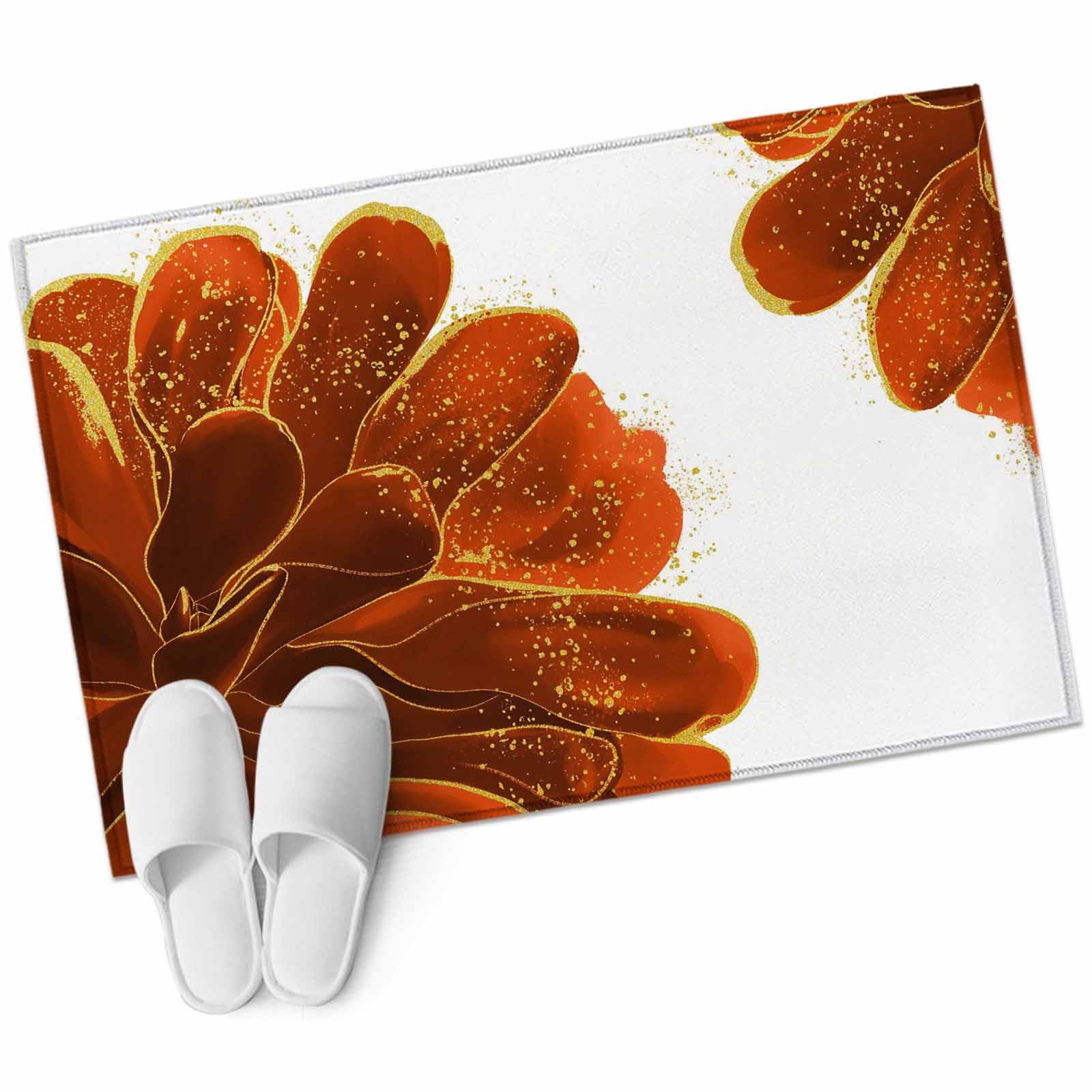 Bathroom Rugs 2x3 Ft, Burnt Orange Non Slip Area Rugs for Kitchen ...