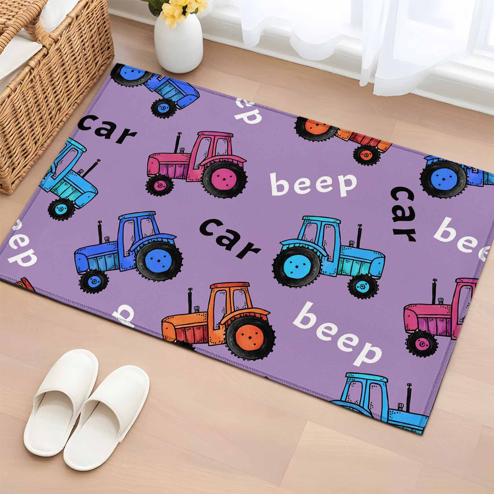 Bathroom Rugs 2x3 Ft, Cartoon Tractor Non Slip Area Rugs for Kitchen ...