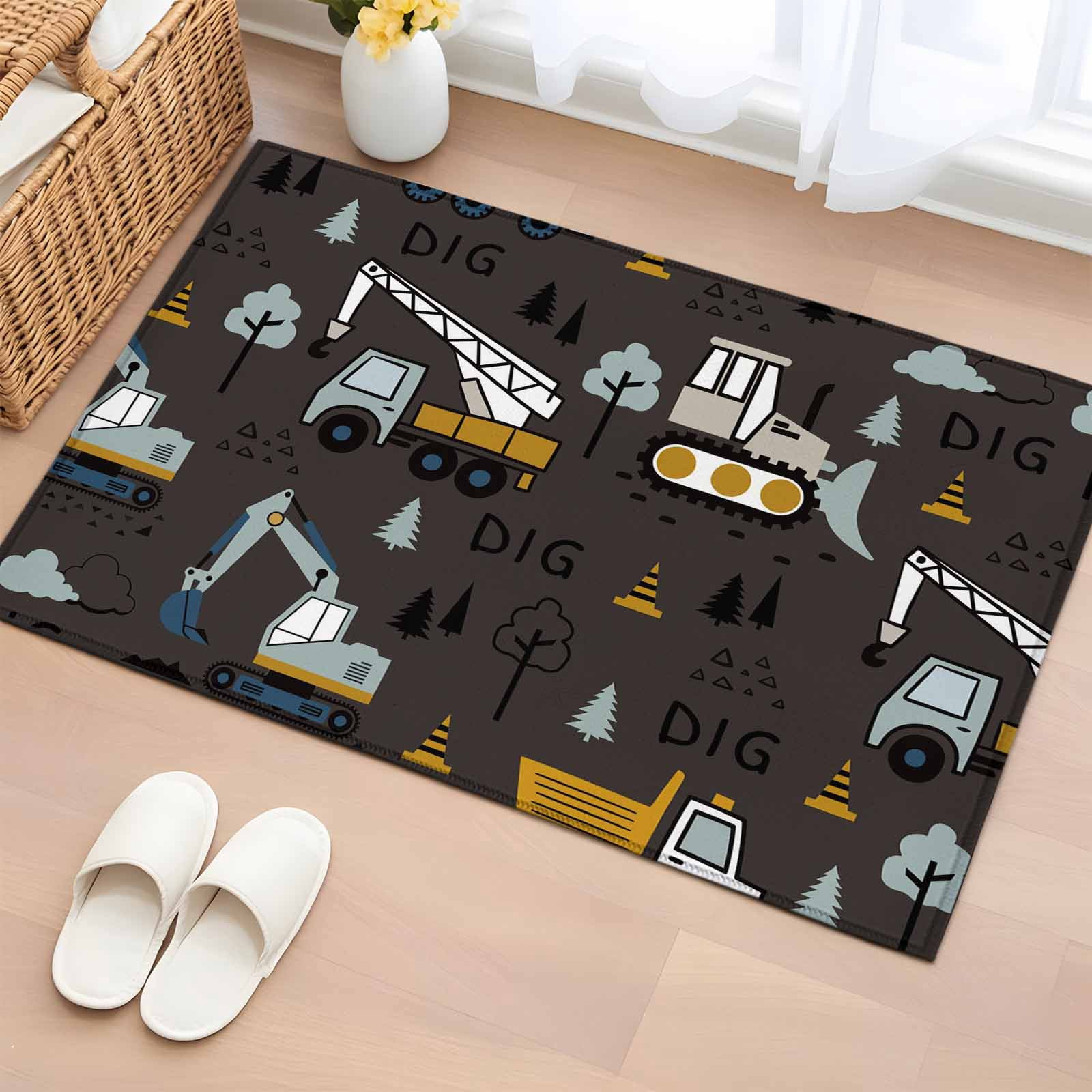Bathroom Rugs 2x3 Ft, Cartoon Tractor Non Slip Area Rugs for Kitchen ...