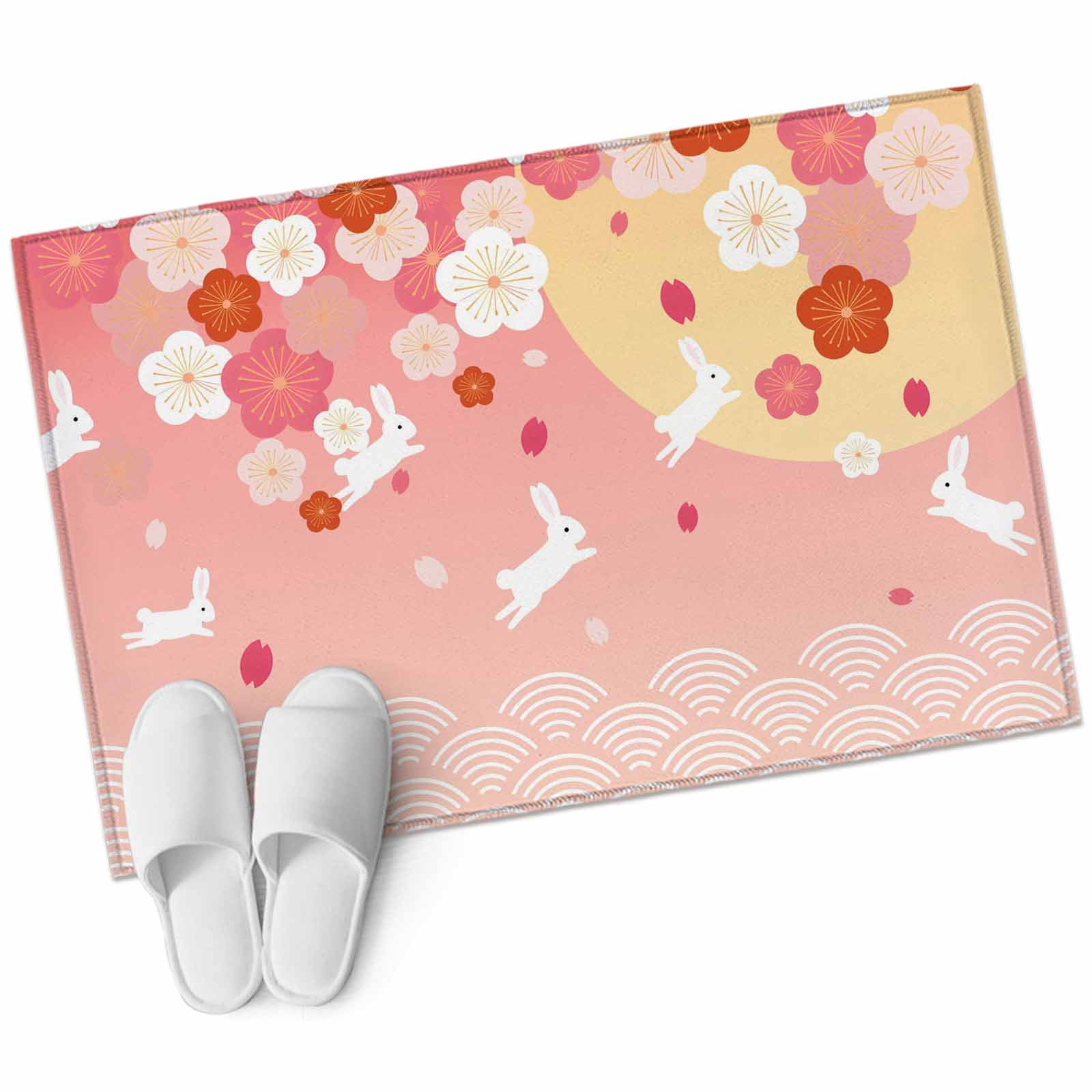 Bathroom Rugs 2x3 Ft, Cherry Blossom Non Slip Area Rugs for Kitchen ...
