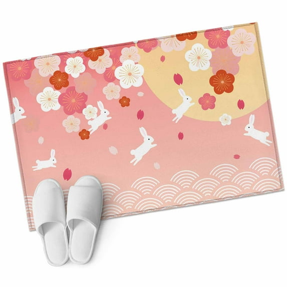 Bathroom Rugs 2x3 Ft, Cherry Blossom Non Slip Area Rugs for Kitchen ...