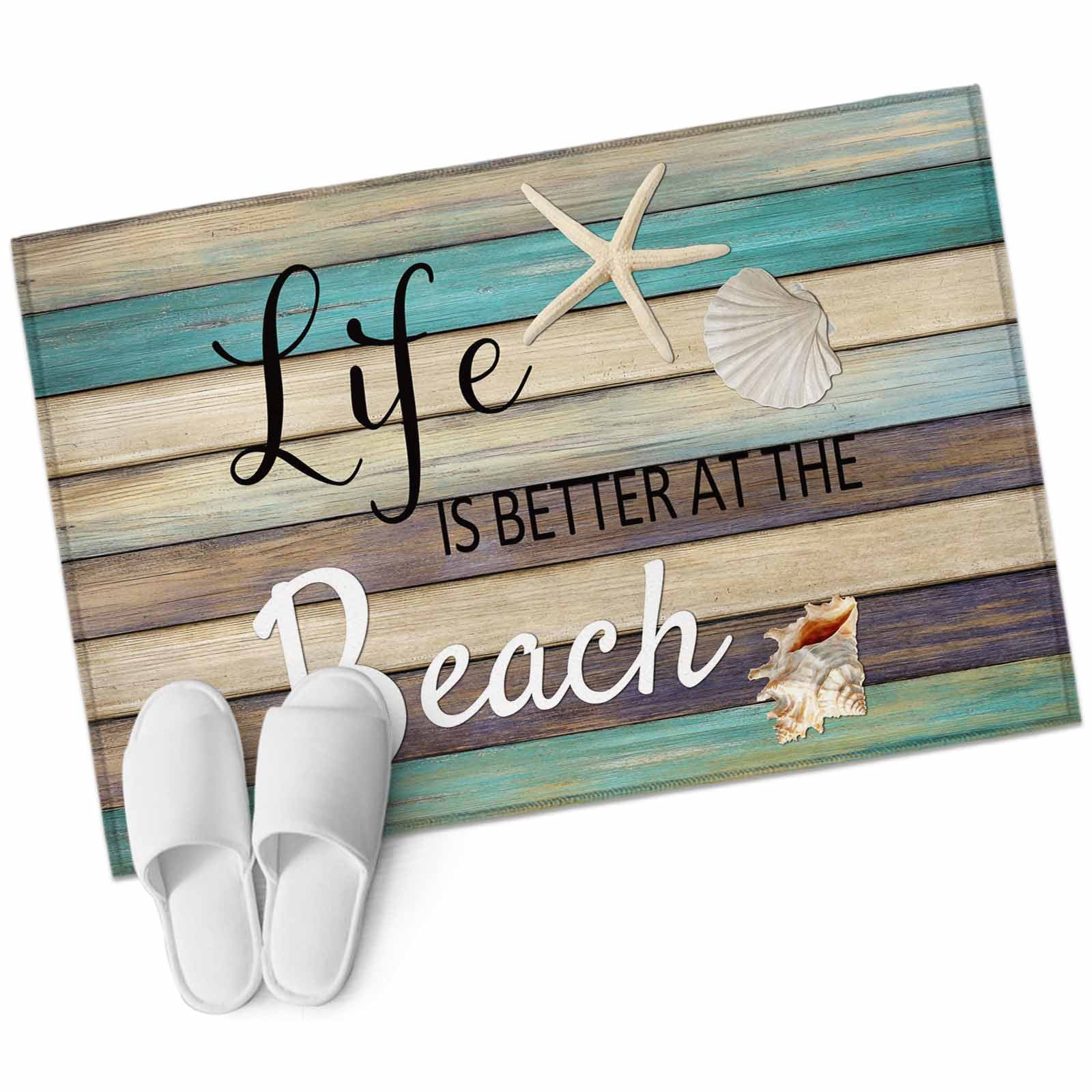 Bathroom Rugs 2x3 Ft, Coastal Starfish Non Slip Area Rugs for Kitchen ...