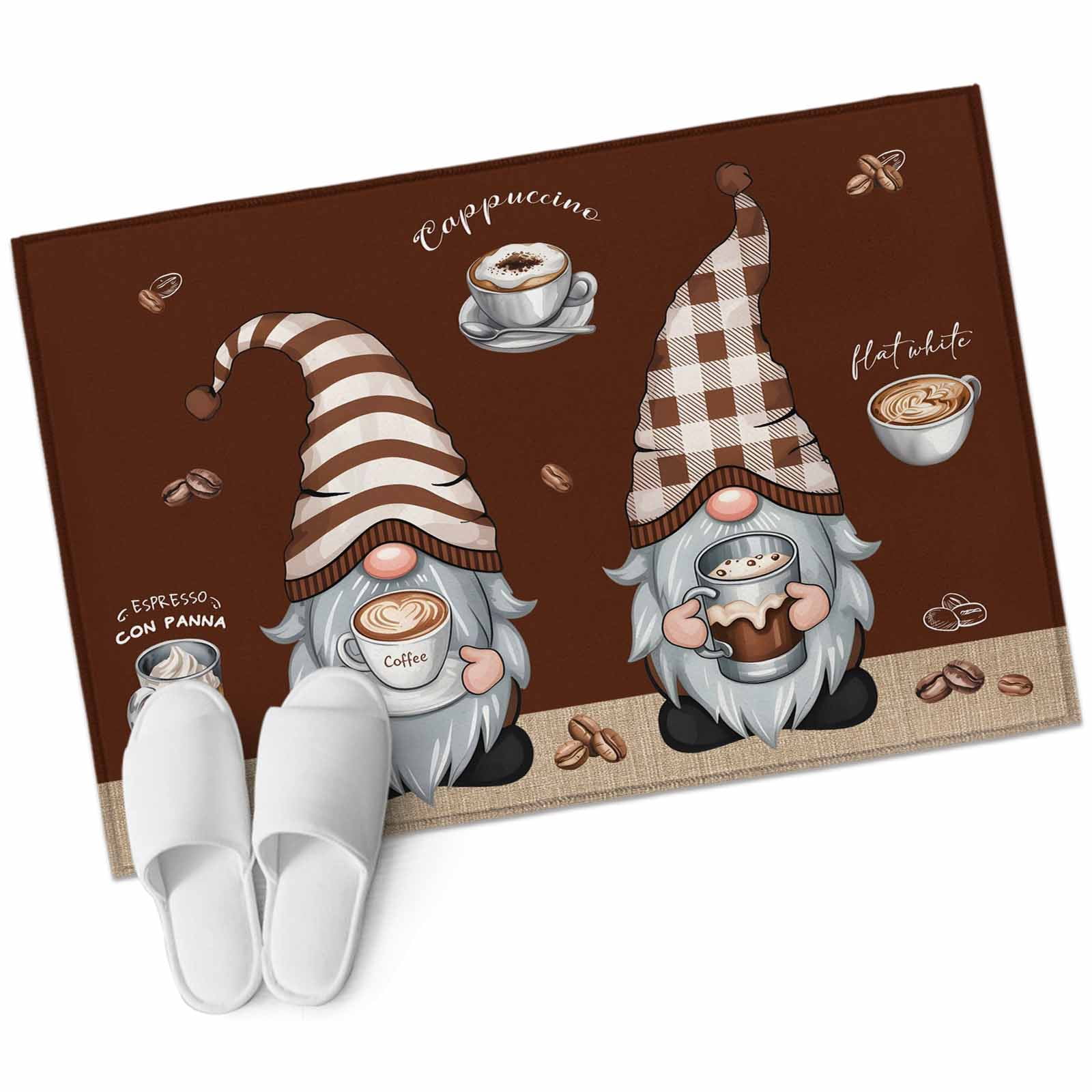 Bathroom Rugs 2x3 Ft, Coffee Gnomes Non Slip Area Rugs for Kitchen ...