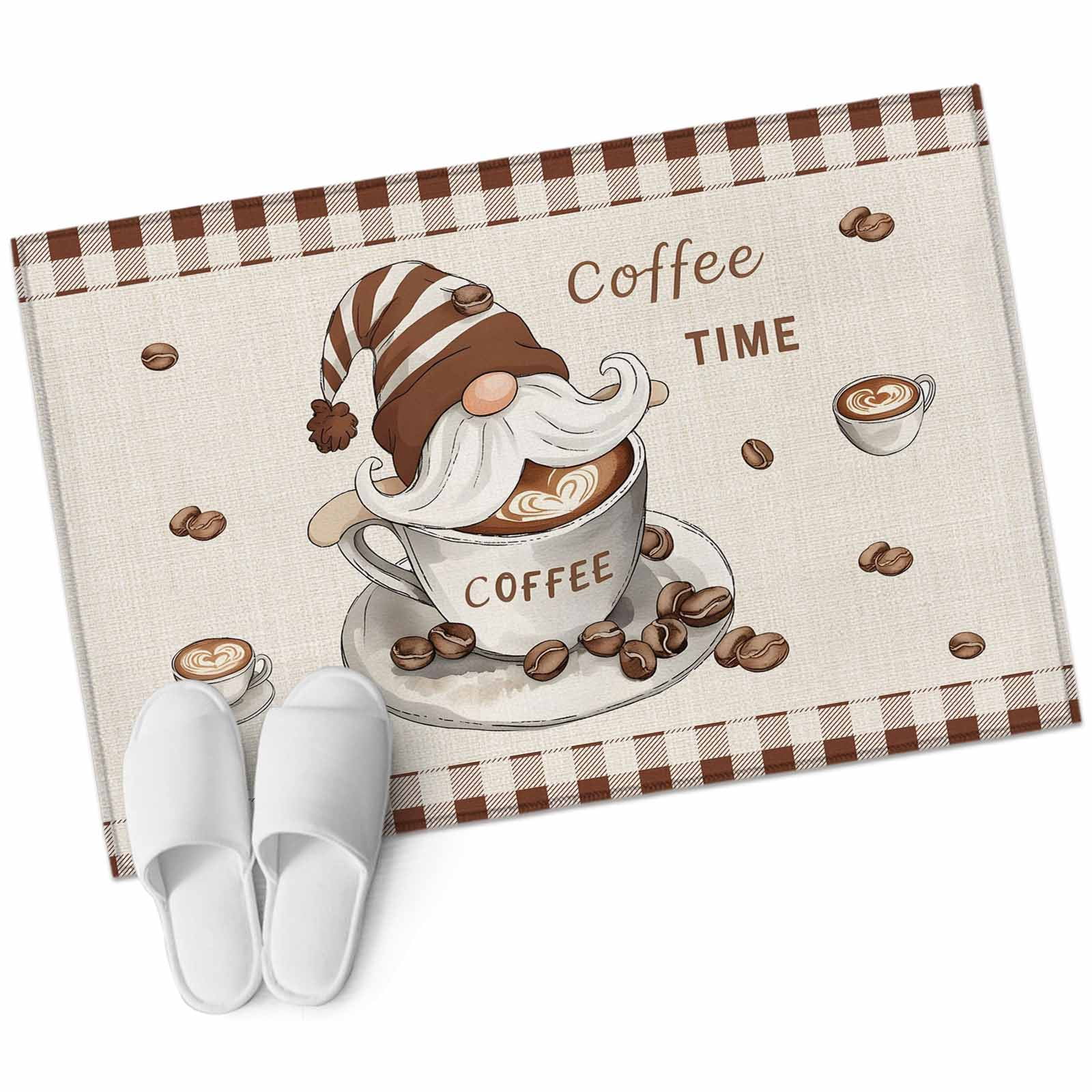 Bathroom Rugs 2x3 Ft, Coffee Gnomes Non Slip Area Rugs for Kitchen ...