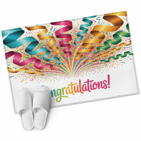 Bathroom Rugs 2x3 Ft, Colorful Congratulations Non Slip Area Rugs for ...