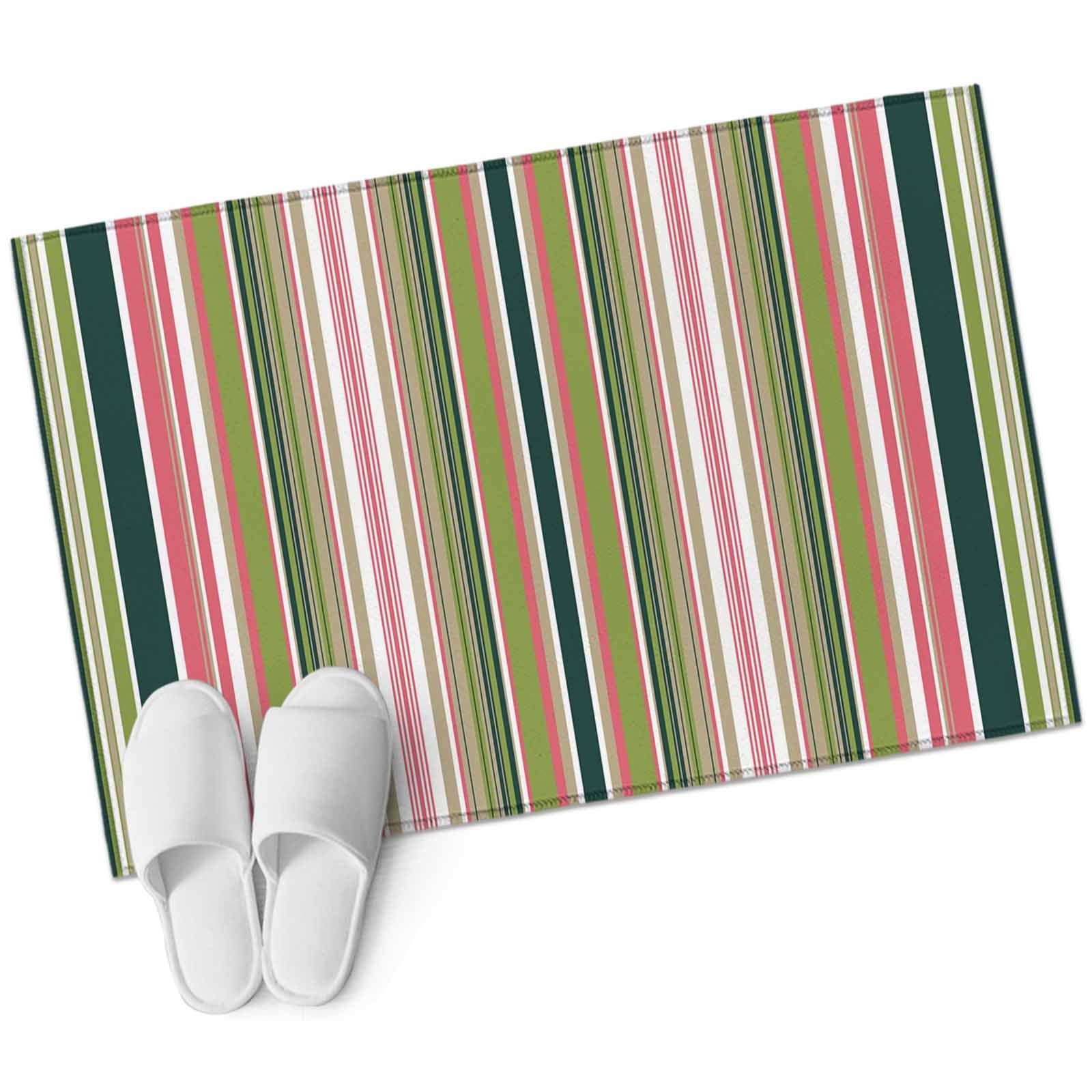 Bathroom Rugs 2x3 Ft, Colorful Striped Non Slip Area Rugs for Kitchen ...