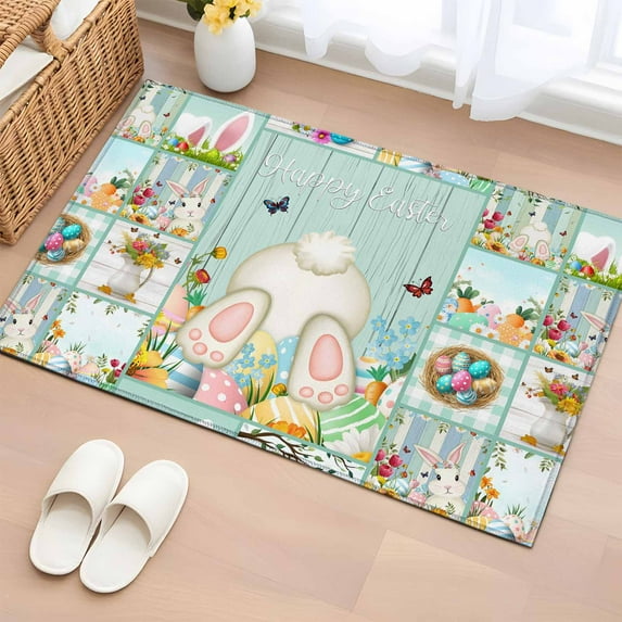 Bathroom Rugs 2x3 Ft, Easter Bunny Non Slip Area Rugs for Kitchen ...