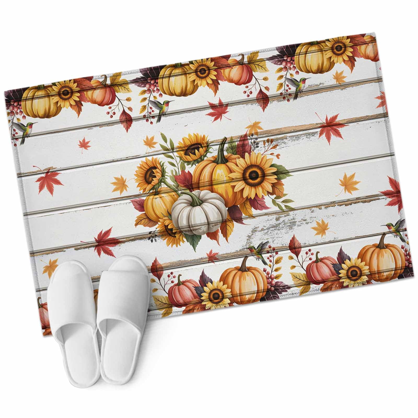 Bathroom Rugs 2x3 Ft, Fall Pumpkins Non Slip Area Rugs for Kitchen ...