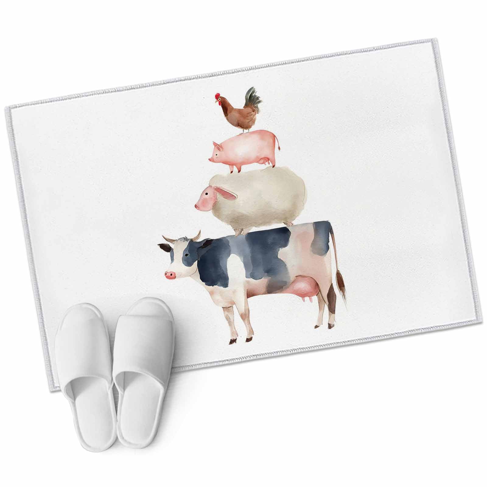 Bathroom Rugs 2x3 Ft, Farmhouse Animals Non Slip Area Rugs for Kitchen ...
