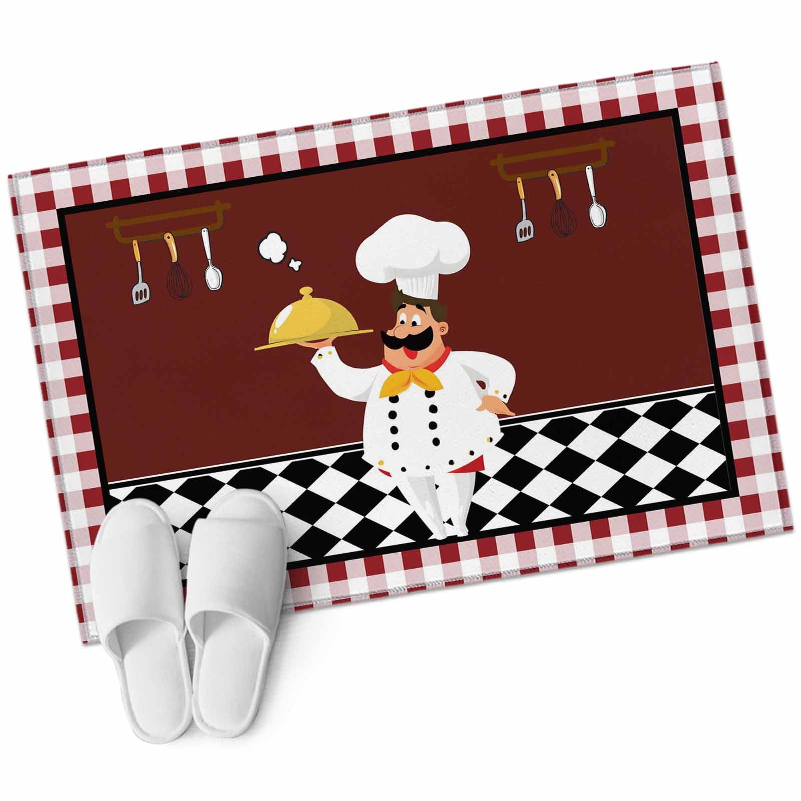 Bathroom Rugs 2x3 Ft, Fat Chef Non Slip Area Rugs for Kitchen Bedroom ...