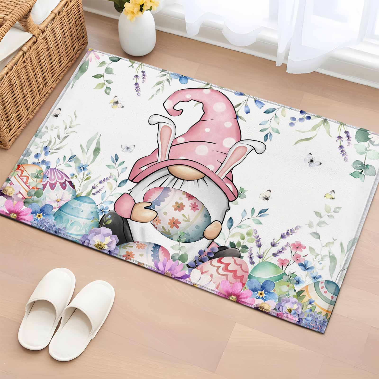 Bathroom Rugs 2x3 Ft, Gnomes Easter Non Slip Area Rugs for Kitchen ...